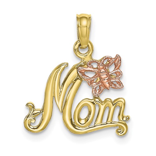 10K 'Mom' Butterfly Charm - OSJ Jewelers