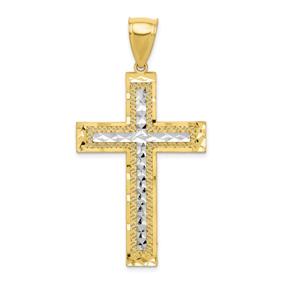 10K Diamond-Cut Cross Charm - OSJ Jewelers